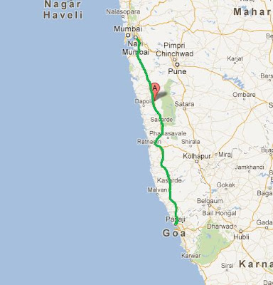 Mumbai - Goa - A Travelogue: The Car, the People and the Route.
