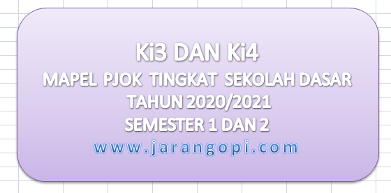 Ki3 DAN Ki4 MATAPELAJARAN PJOK SD KELAS 1-6 TAHUN PELAJARAN 2020/2021 - Literasi News