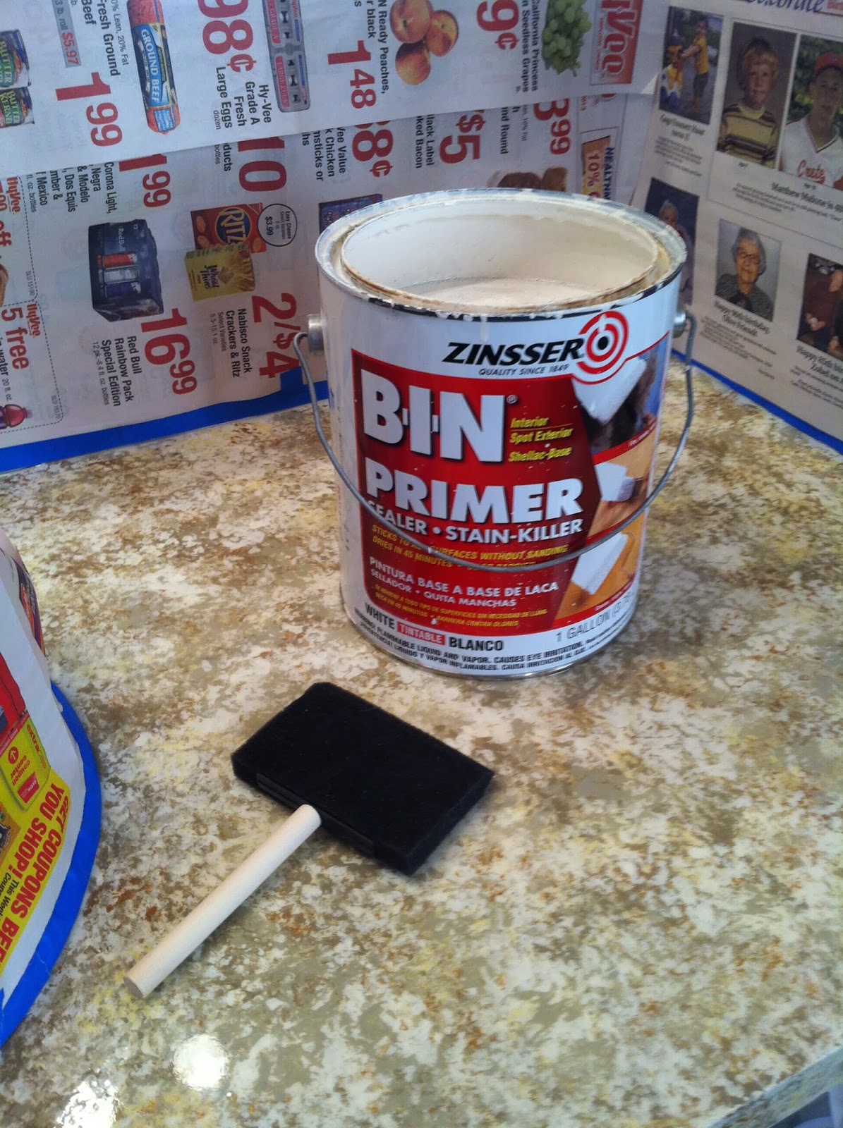 DIY Why Spend More: Stone Effects spray paint on countertops