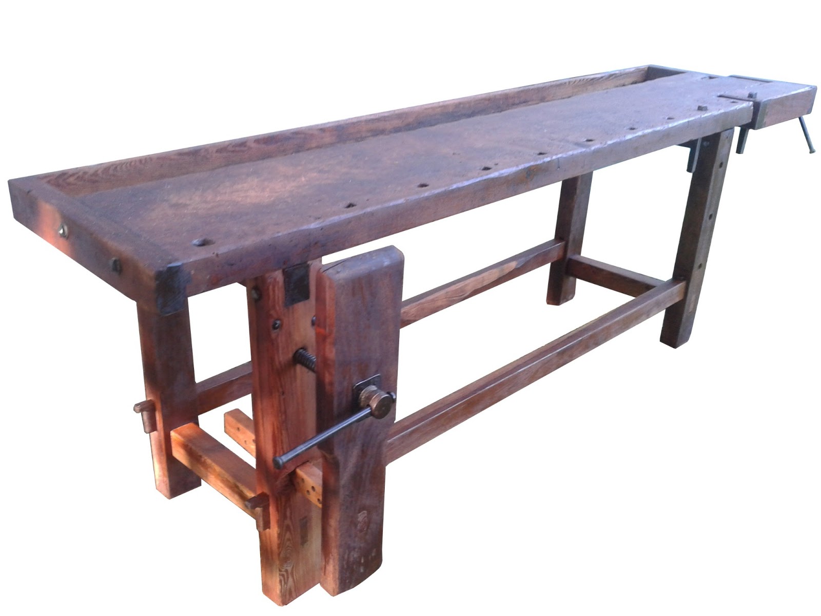 Banco de Carpintero Antiguo En Lapacho y Pinotea - RESTAURADO ...