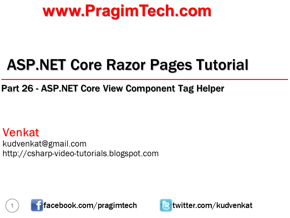 Sql Server Net And C Video Tutorial Aspnet Core View Component Tag Helper Slides