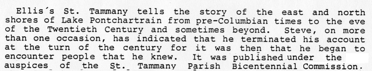 Tammany Family: Steve Ellis, Historian