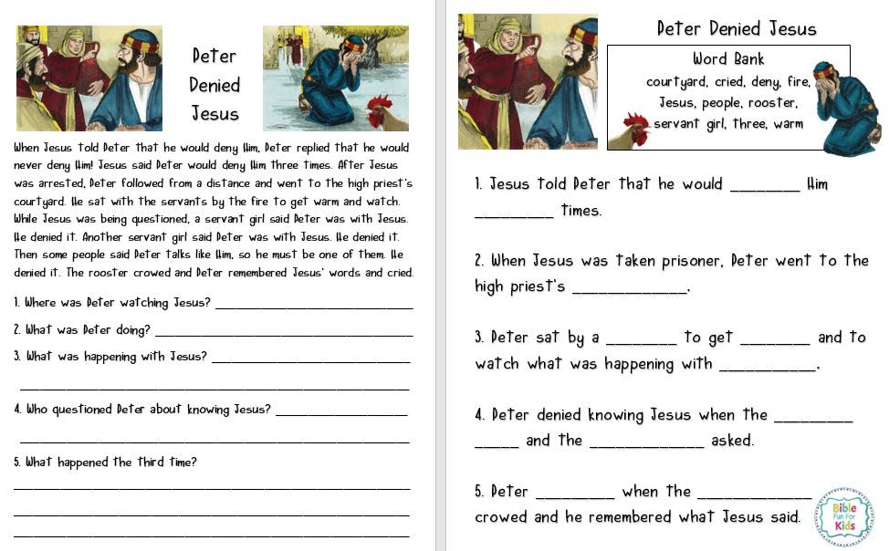 Peter Denied Jesus and the Rooster Crowed | Bible Fun For Kids