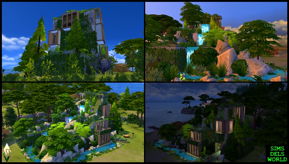 SimsDelsWorld: The Sims 4 : Waterfall House