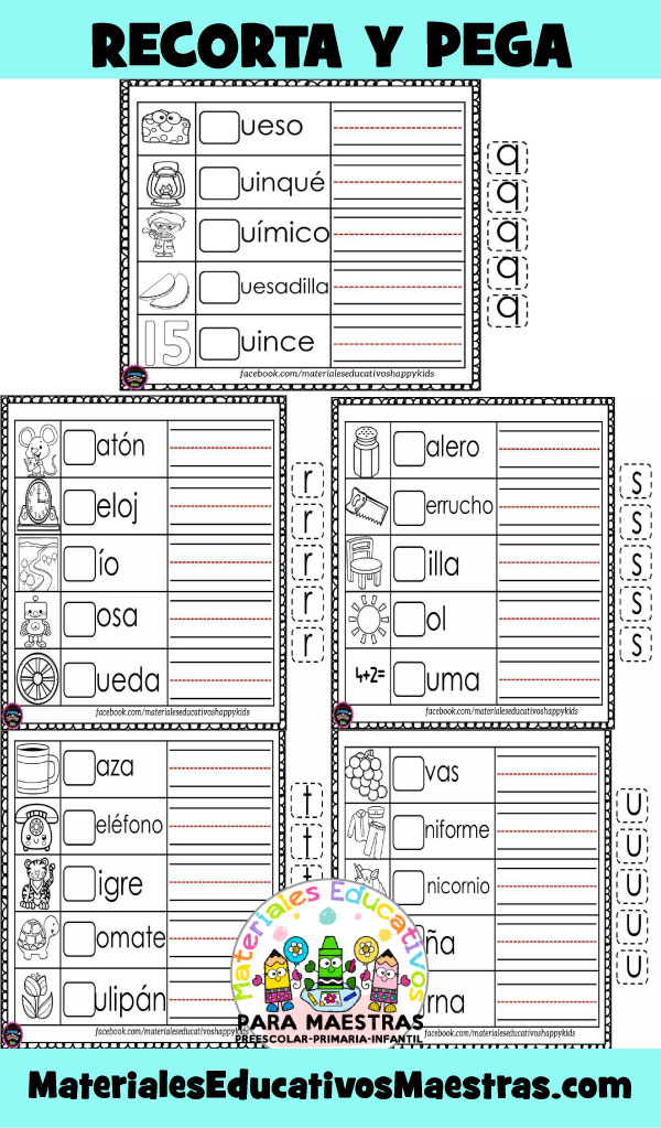 Recorta y Pega el Abecedario | Materiales Educativos para Maestras