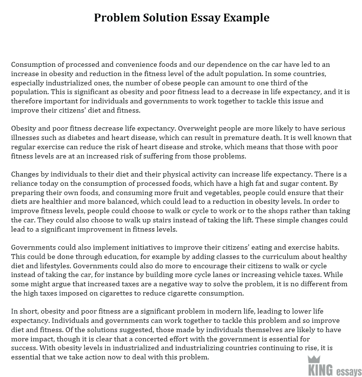 Problem And Solution Essay Examples ~ Resume Letter