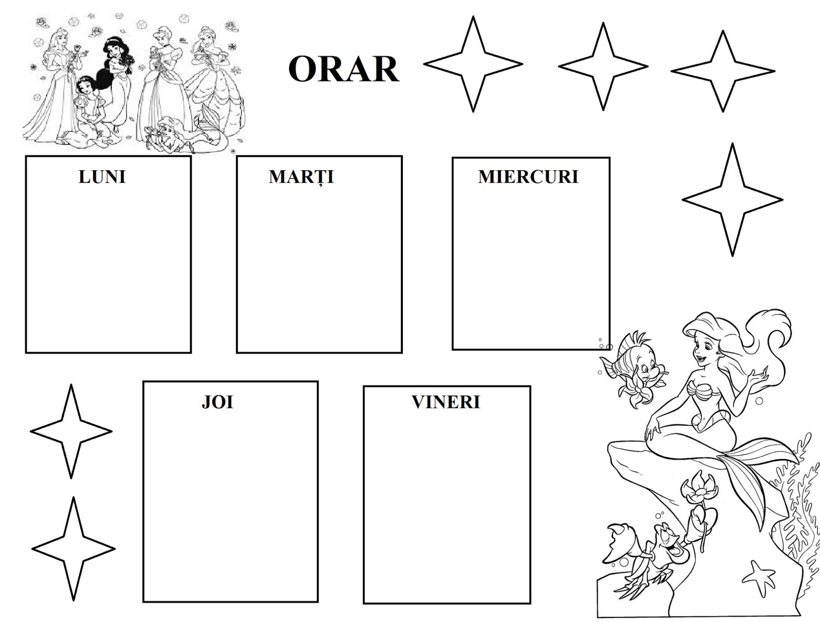 Lumea lui Scolarel...: Orare de colorat