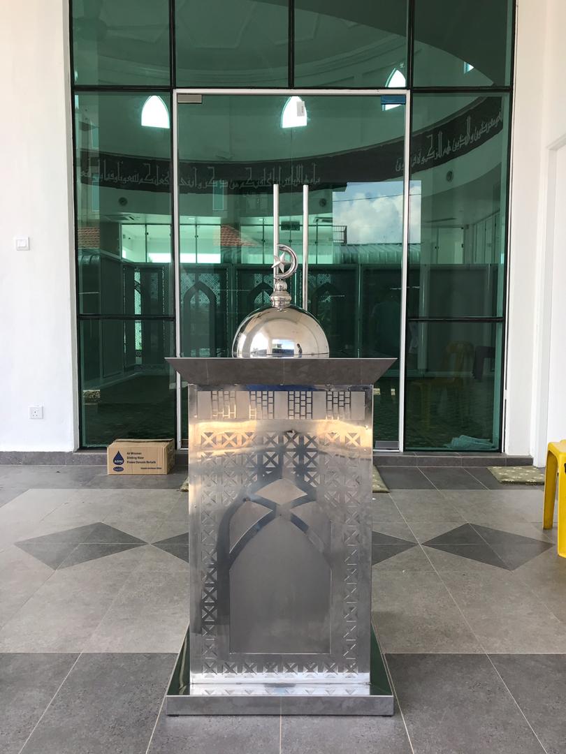TABUNG DERMA MASJID DAN SURAU STAINLESS STEEL