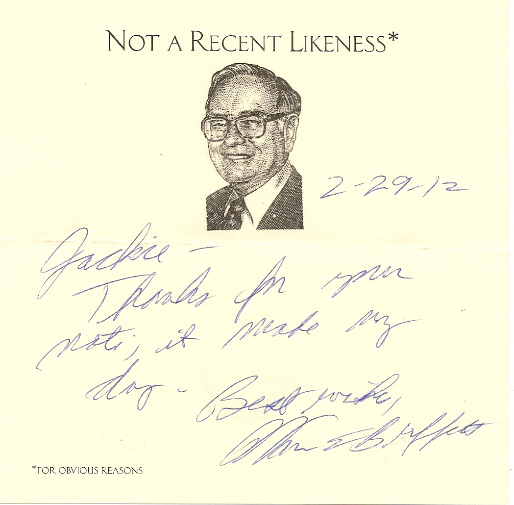 Letters & Journals: Letter from Warren Buffett