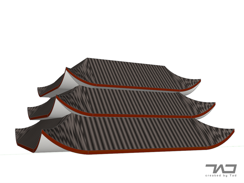 Com-Arch เรื่อยเปื่อย: How to draw Chinese roof in sketchup