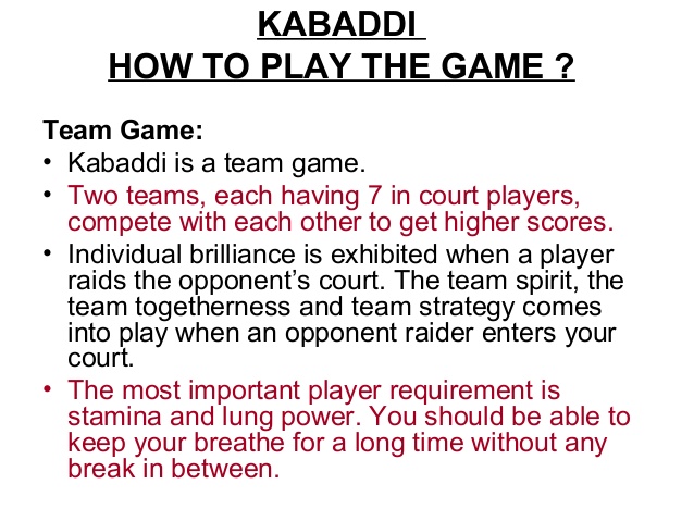How to Play Kabaddi - Kabaddi