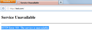 HTTP Error 503. The service is unavailable | Online Networks Solution