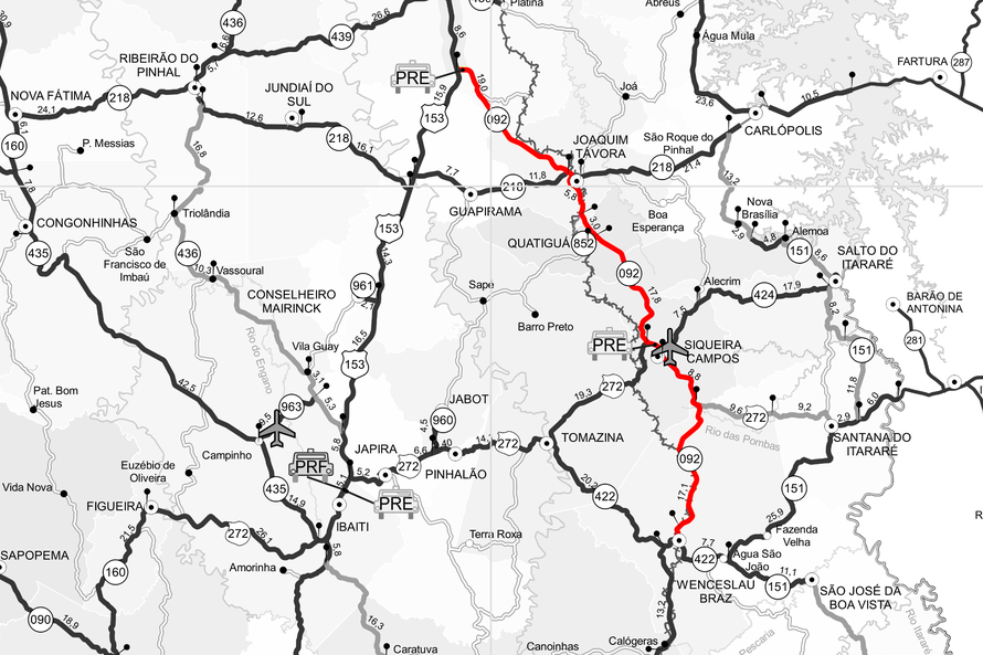 SALTO DO ITARARE: PR 092 RECEBE MELHORIAS EM 75 KMS
