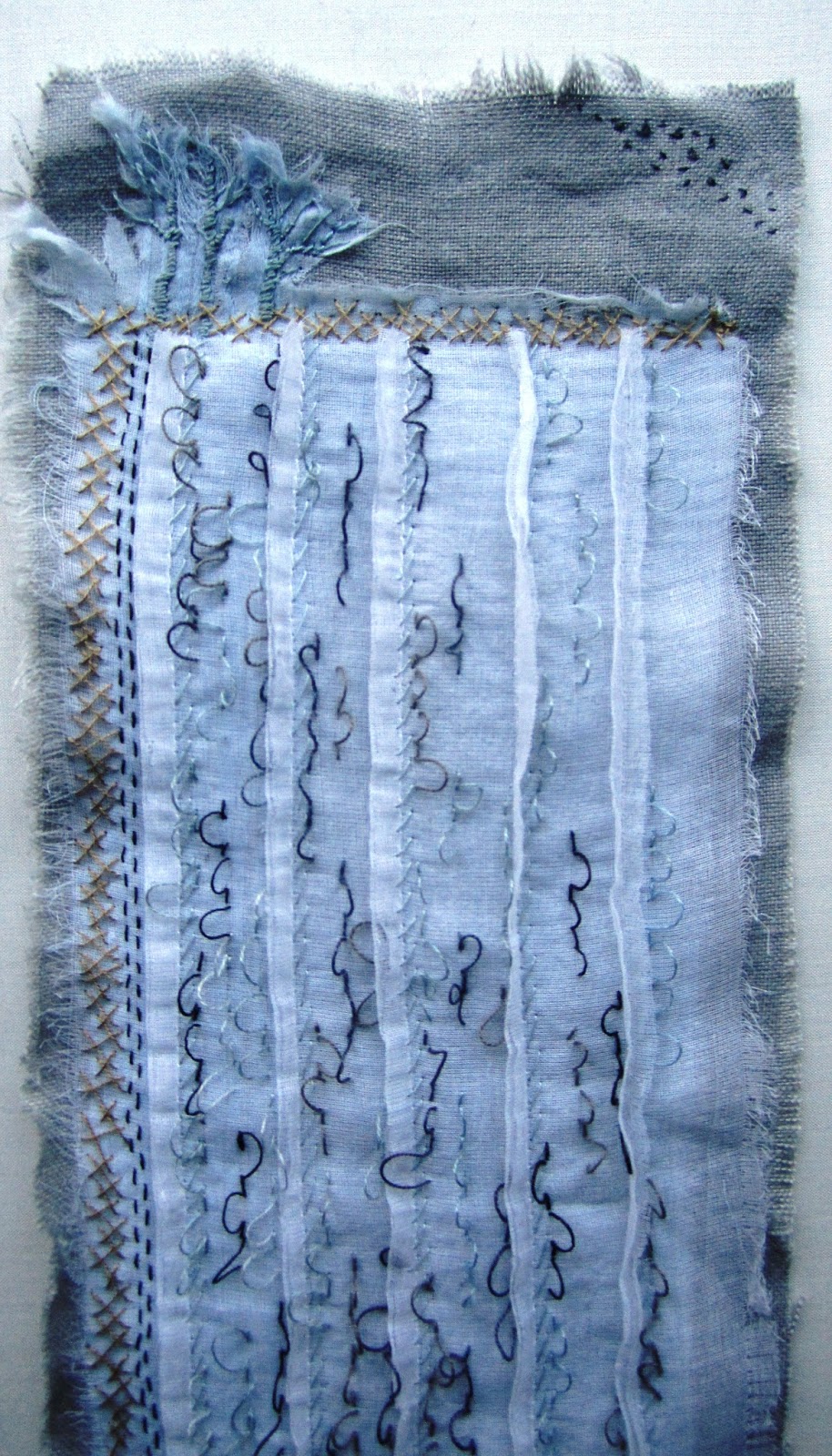 Louise Watson - Textile Artist: Winter field 2 - loop stitch- finished!