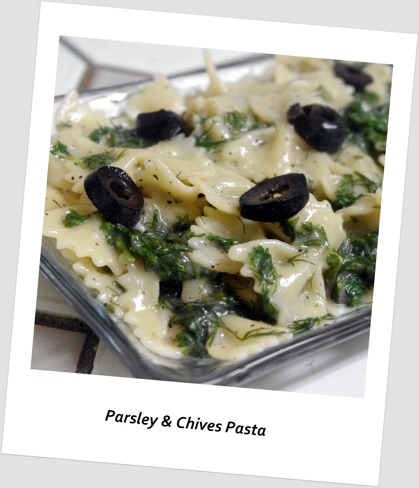 The Green Dinner: Recipe 9 - Chives and Parsley Pasta