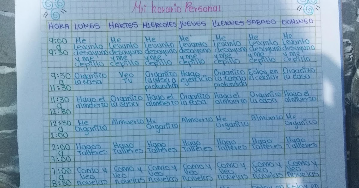MI HORARIO PERSONAL