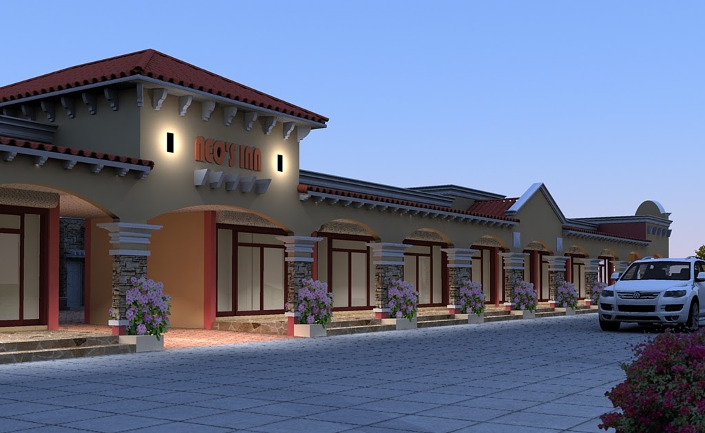 ADC Drafting*Design*Render: One storey 12 units commercial building
