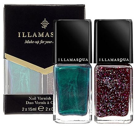 Illamasqua Nail Varnish Duo - Viridian and Glitterati swatches ...
