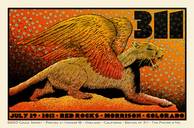 INSIDE THE ROCK POSTER FRAME BLOG: Chuck Sperry 311 Red Rocks Poster ...