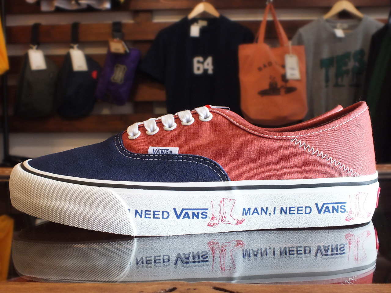 VANS TWO TONE SALT WASH AUTHENTIC SF DRESS BLUES/BURNT BRICK