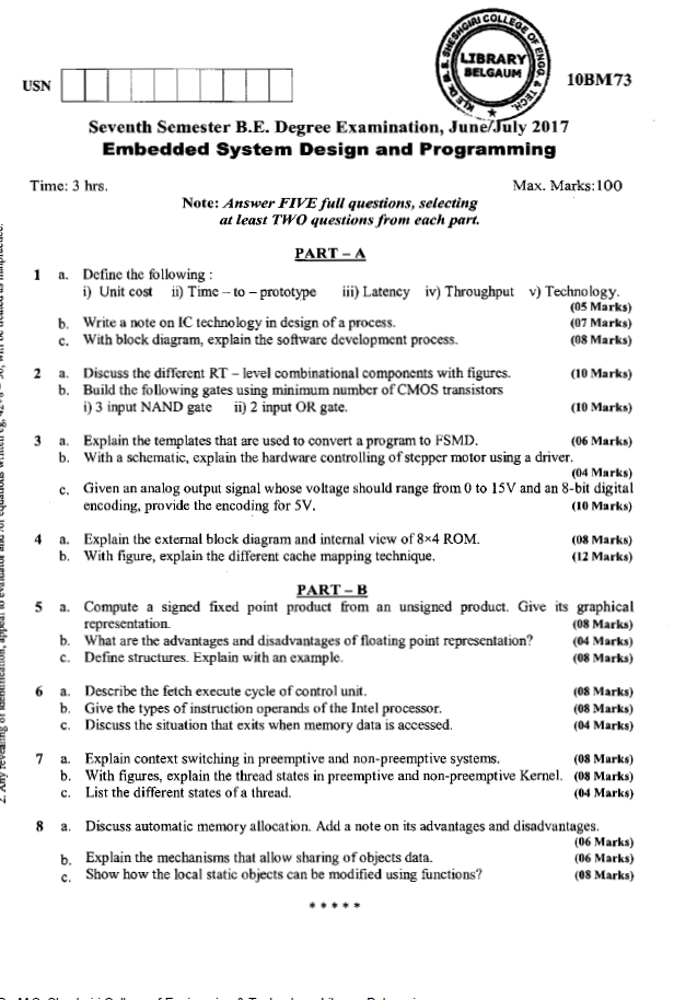 Visvesvaraya Technological University B.E. (CBCS) Seventh Semester ...