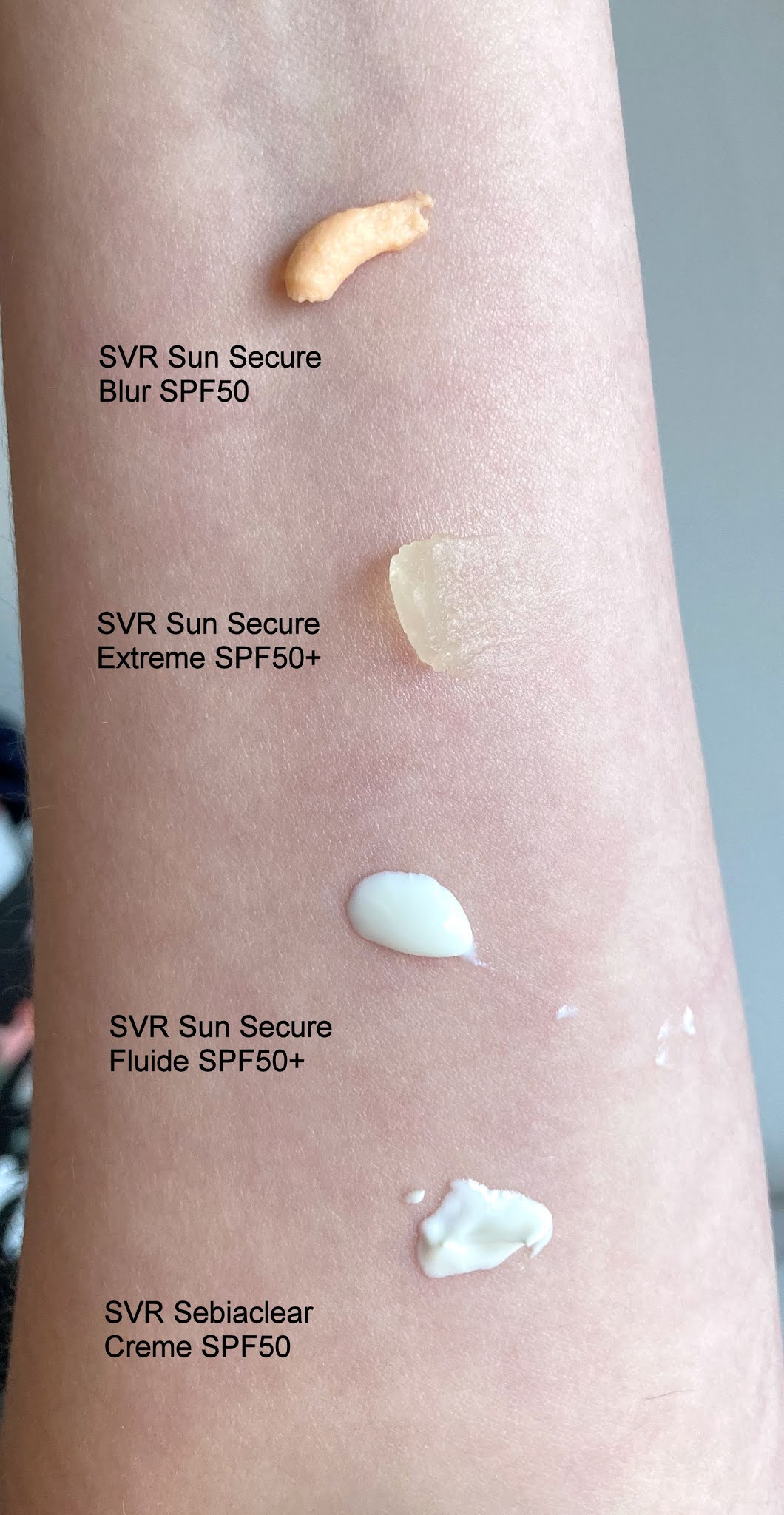 Skincare Notebook: Sunscreen Texture Comparisons / Swatches