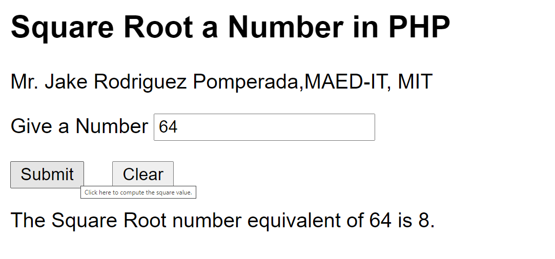Free Programming Source Codes And Computer Programming Tutorials Square Root A Number In Php