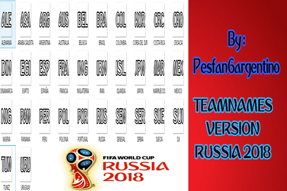 PES 6 Fonts Team Names World Cup 2018 By PESFanArgentino PES 6 Update pes-6-fonts-team-names-world-cup-2018-by-pesfanargentino-pes-6-update