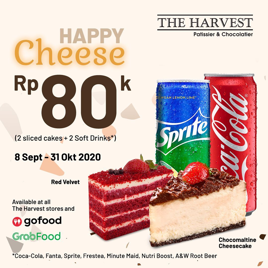 The Harvest Promo Happy Cheese atau Happy Choco - 2 Sliced Cake + 2 ...