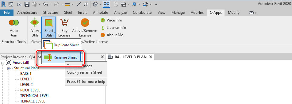 Revit Add-Ons: Rename Sheet Revit Add-Ons: Rename Sheet