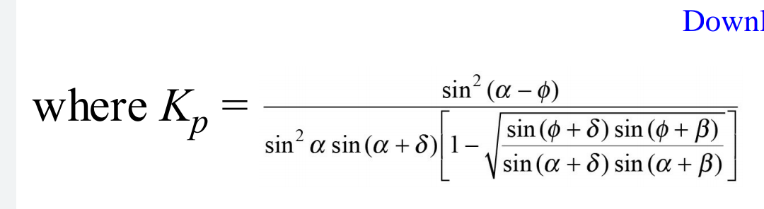Active and Passive Earth Pressure in Cohesive Soil