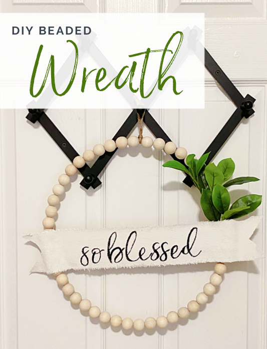 Beaded Wreath with Painted Banner