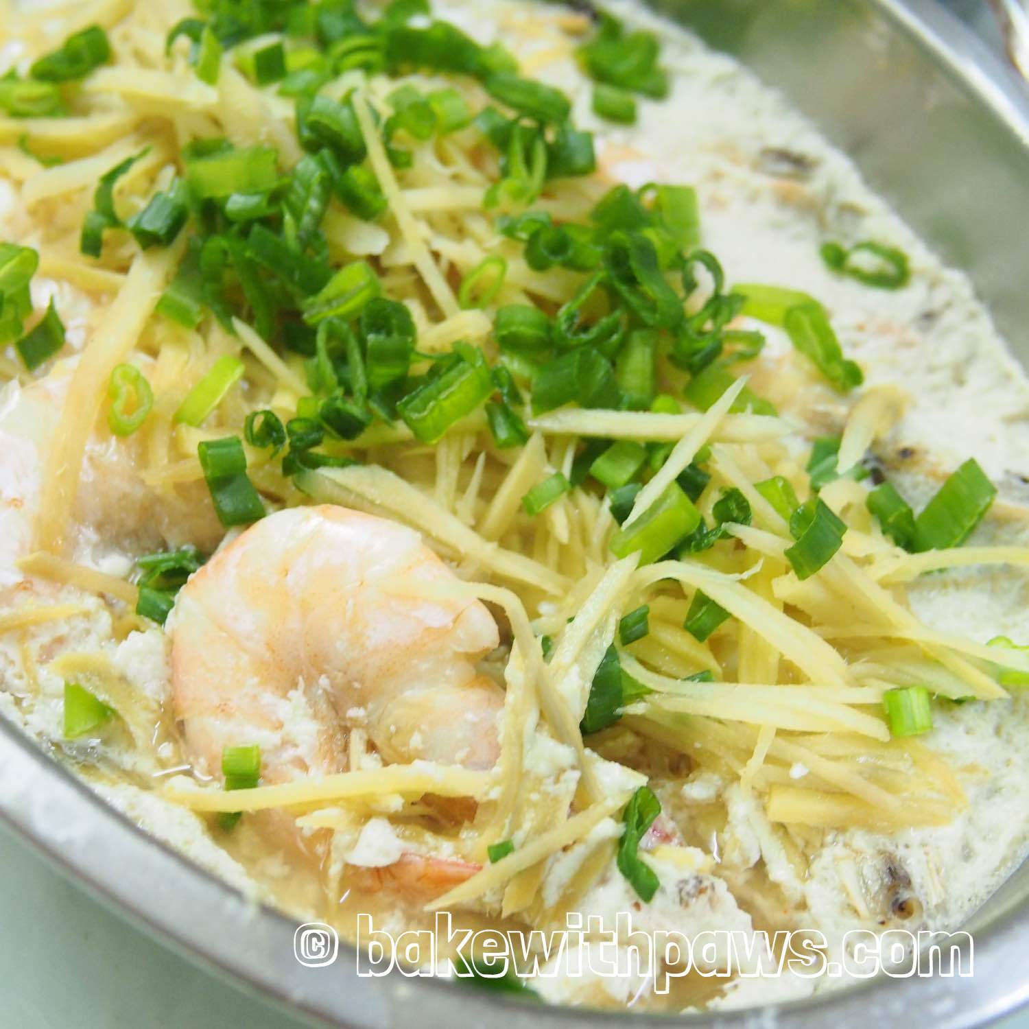 Steamed Prawns with Egg White - BAKE WITH PAWS