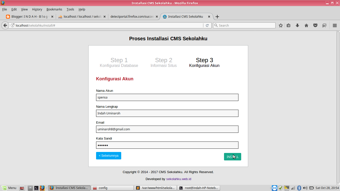 Pengenalan dan installasi CMS Sekolahku - CREATE-SCRIPT - ANGGA BLC TELKOM