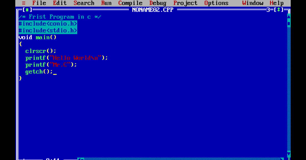 Hello World Program In C Hello World Program In C