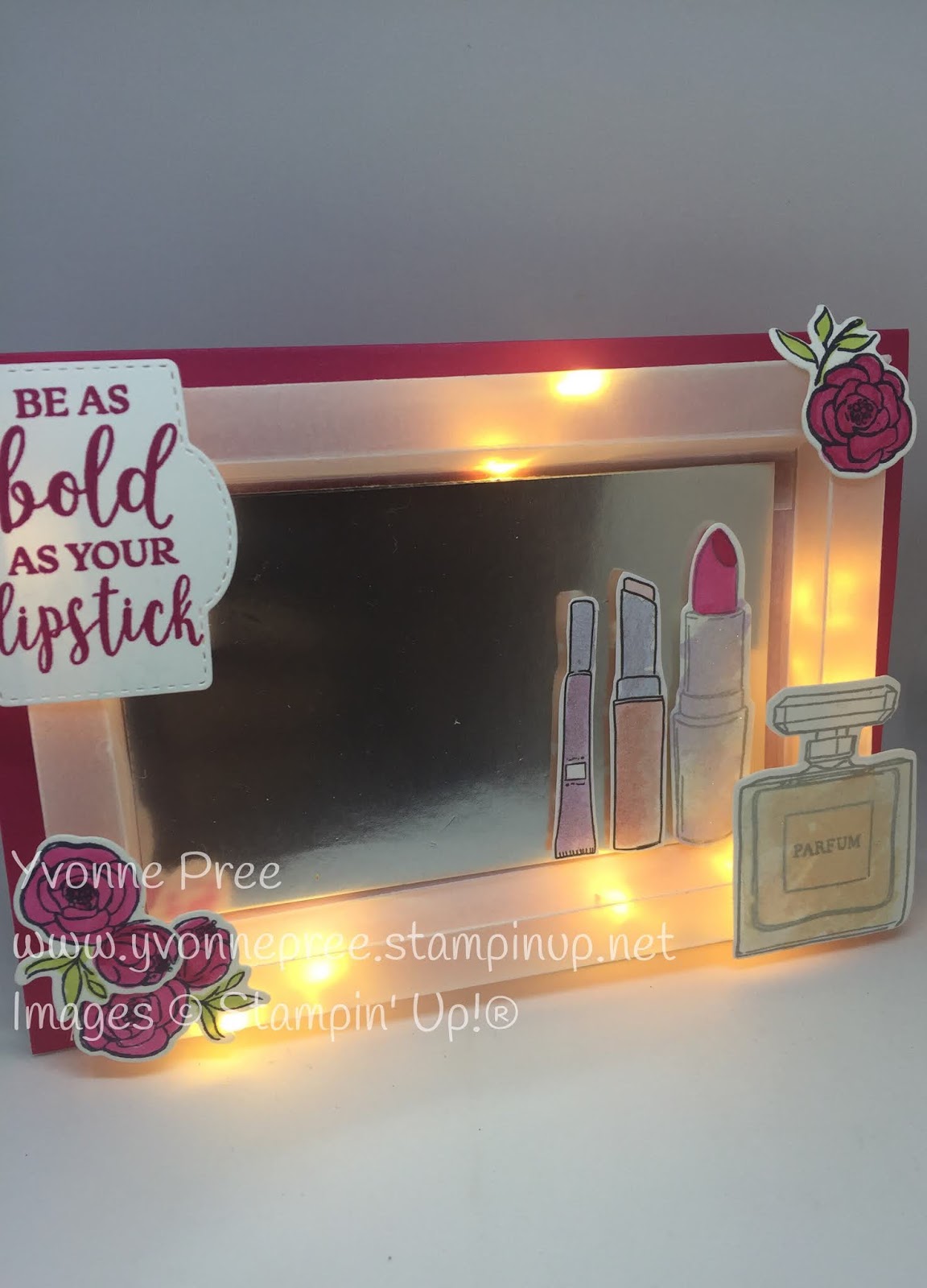 Pree Designs: Light Make Up Mirror Card