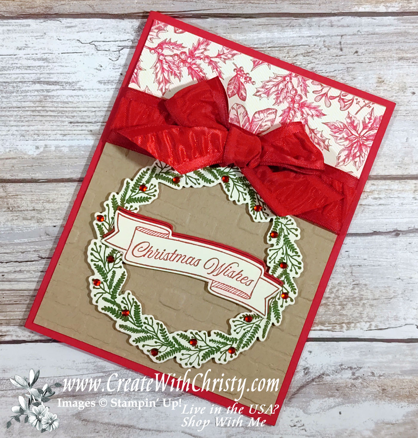 Christmas Wishes Wreath Card [Create With Christy]