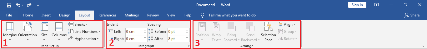 Fungsi Menu Bar pada Microsoft Word 2016