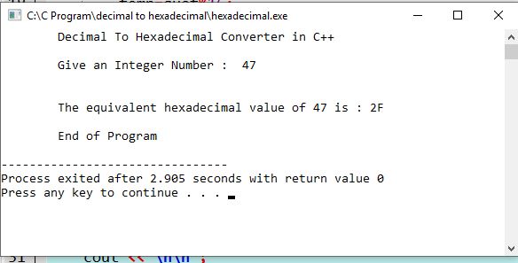 Free Programming Source Codes And Computer Programming Tutorials Decimal To Hexadecimal
