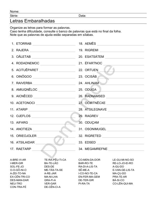 ATIVIDADES DEMONSTRATIVAS: DEMONSTRAÇÕES DAS ATIVIDADES