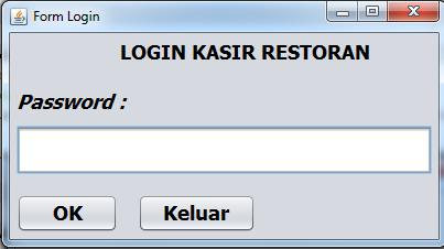 Contoh Program Kasir Restoran Menggunakan Java