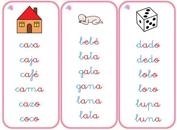 Huellas Audición y Lenguaje: LISTAS DE PALABRAS MONTESSORI 3 - 4 letras