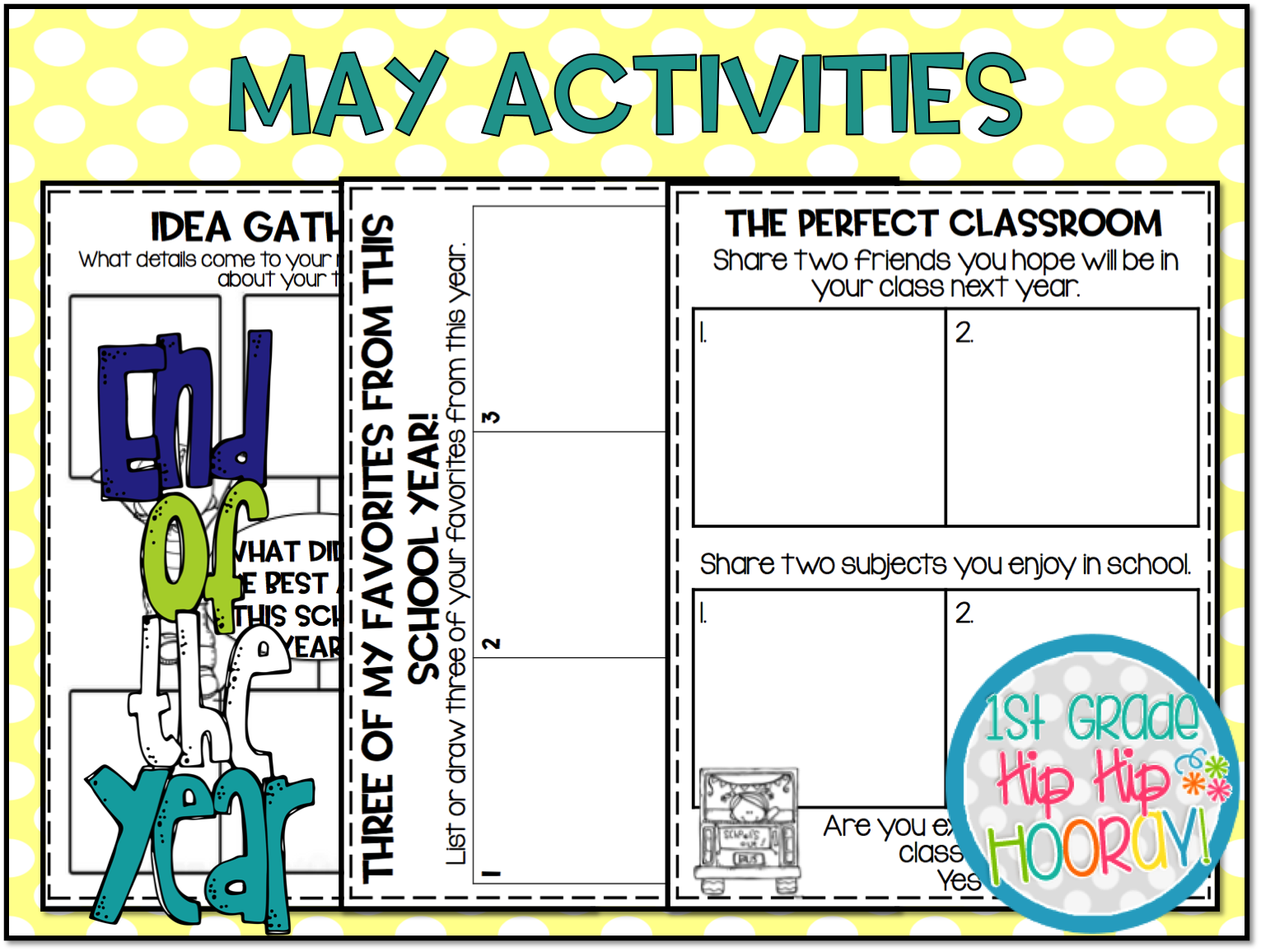1st Grade Hip Hip Hooray!: May Math and Literacy Activities!!