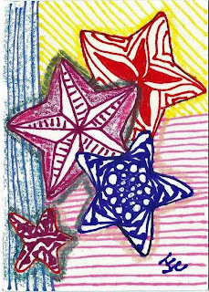 Creative Doodling with Judy West: ATC Online Swap 4 - Overlapping Shapes