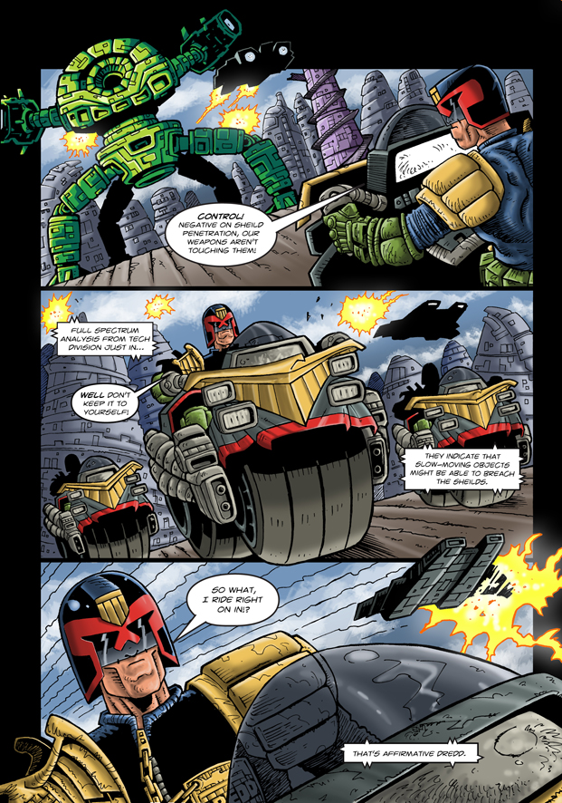 David Broughton Artist: JUDGE DREDD 'MEAN GREEN MACHINE' PART 1. David Broughton Artist: JUDGE DREDD 'MEAN GREEN MACHINE' PART 1.