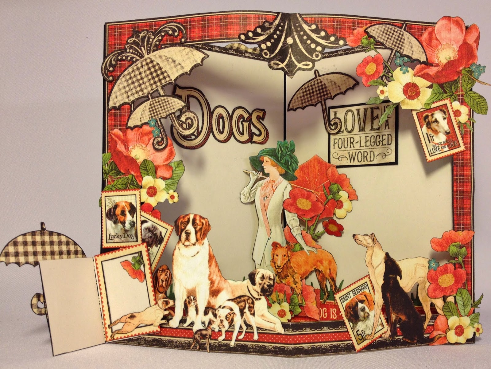 Graphic 45 Raining Cats & Dogs Dimensional Scene Card | annes ...