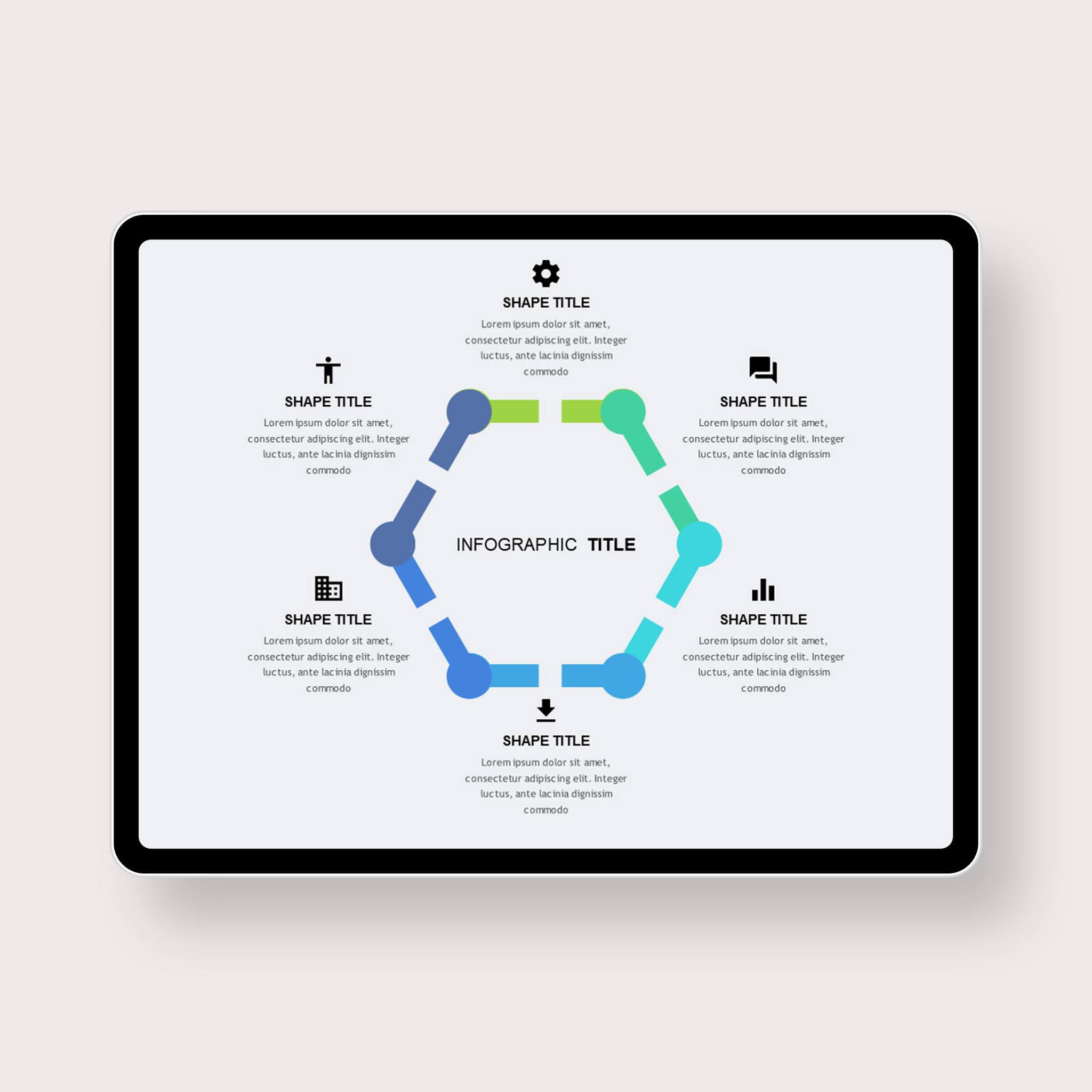 Hexagon Dot Line PowerPoint Templates - PowerPoint Free