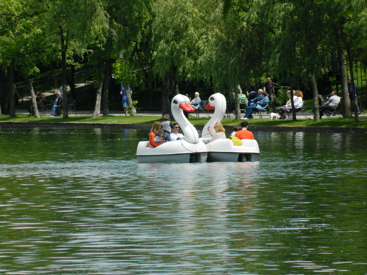 LA MULTI ANI, ROMANIA!: Barci in forma de lebada in parcul IOR
