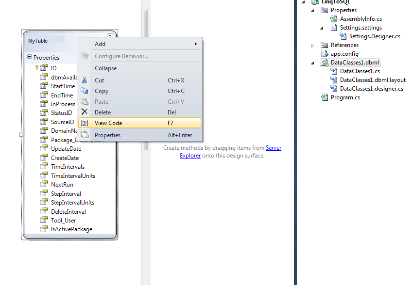 LINQ to SQL Classes Generation in Visual Studio 2010 - Code Arsenal