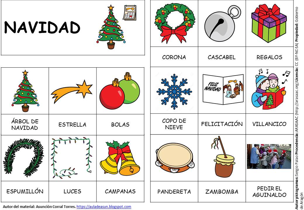 AUDICIÓN Y LENGUAJE: VOCABULARIO DE LA NAVIDAD